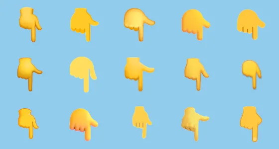 👇 White Down Pointing Backhand Index Emoji
